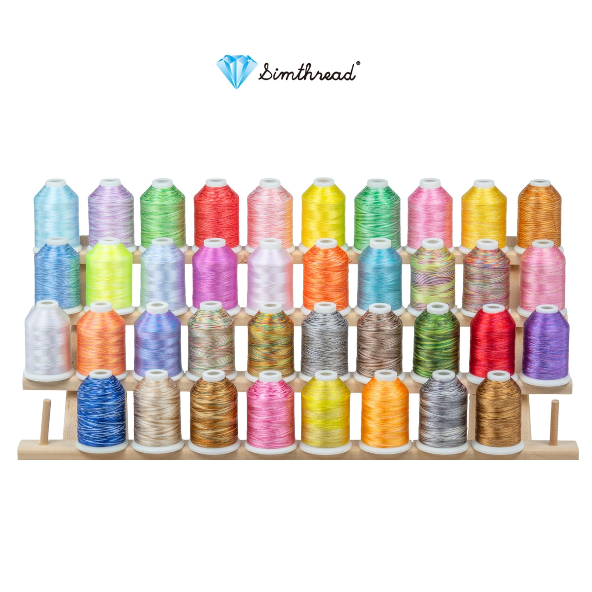 Simthread 38 Variegated Colors Embroidery Thread Set 1000M — Simthread ...