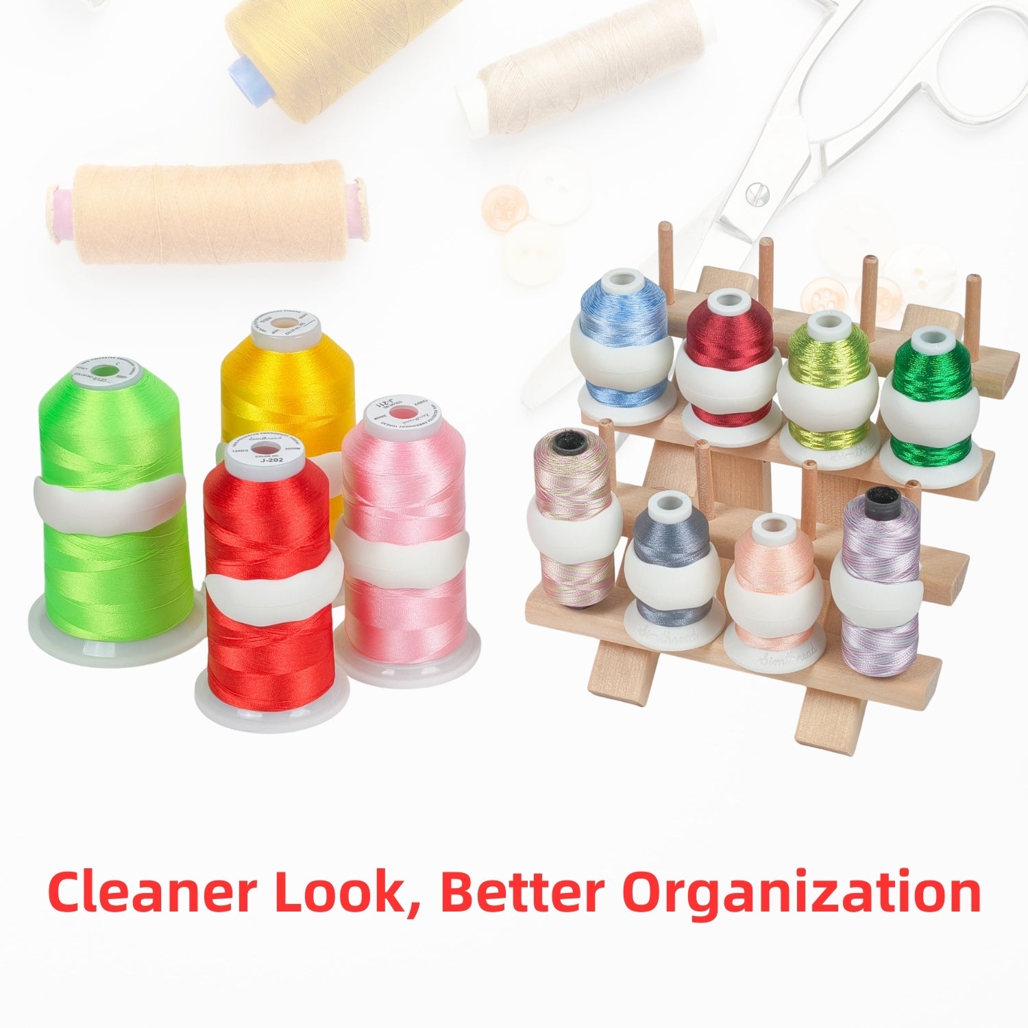 Simthread Pure White Embroidery Thread Spool Holder 20/65/100 pcs ...