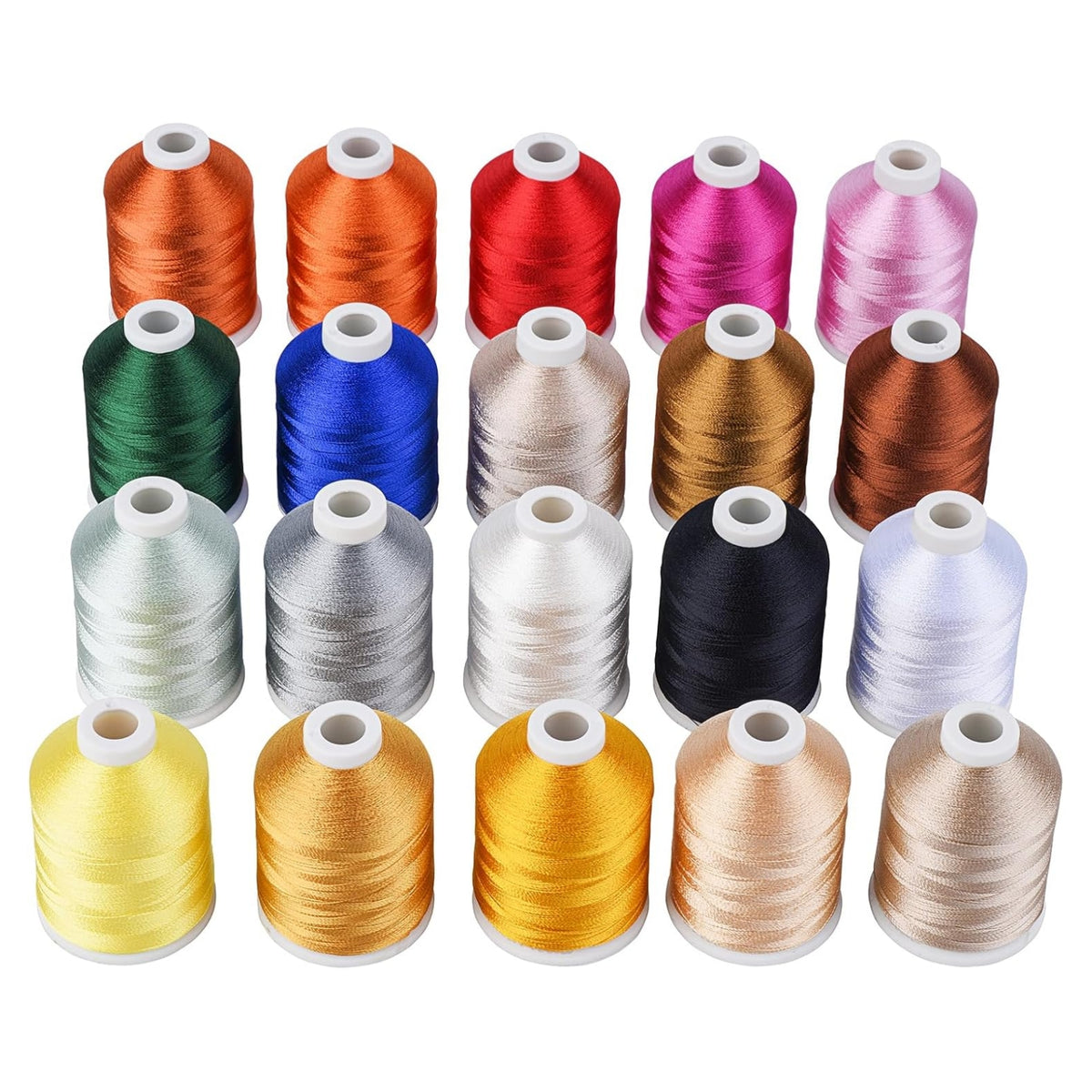 Simthread Vibrant Rayon Viscose 40wt Embroidery Thread 20 Colors 1000m ...