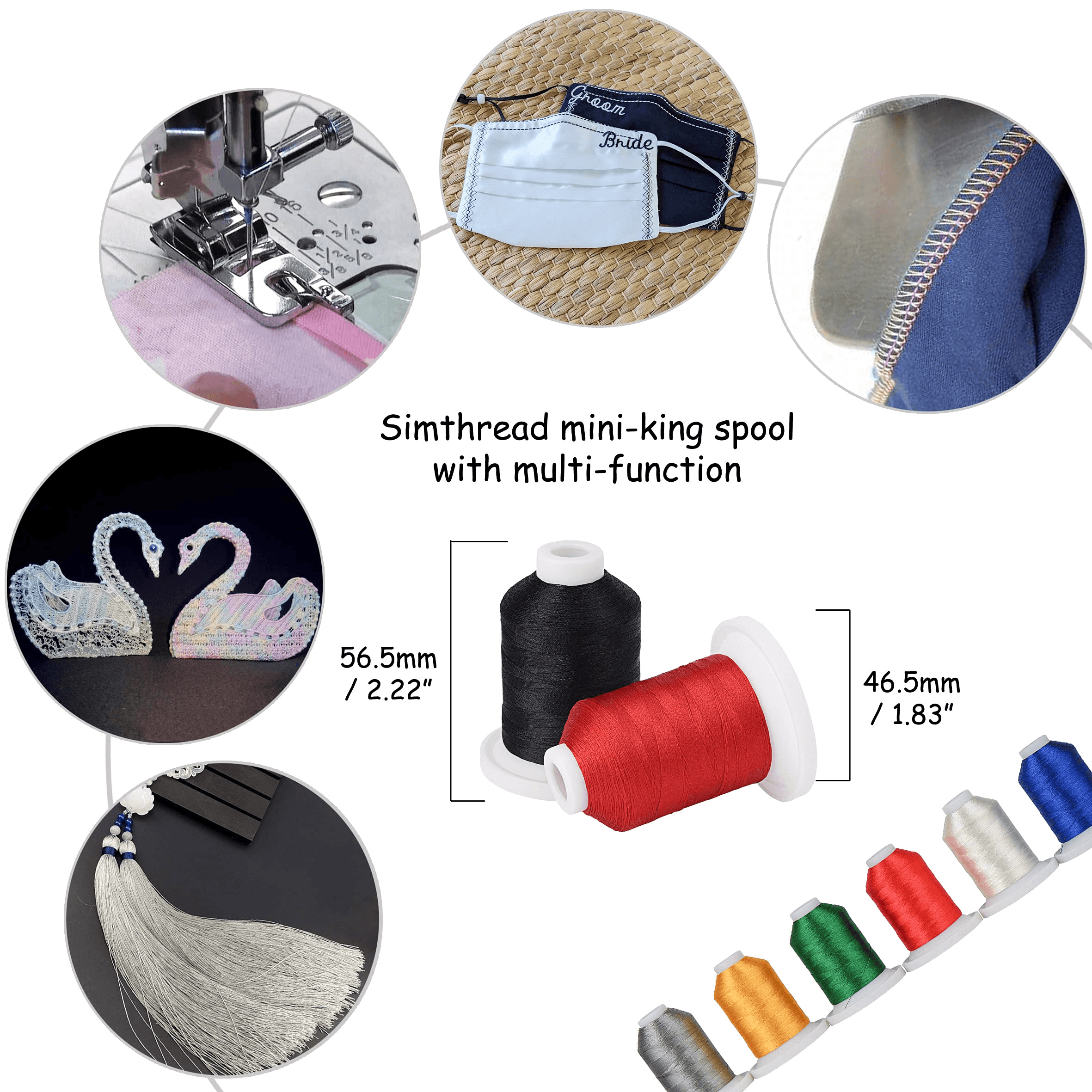 9 Colors Snap Spools Embroidery Thread 730M — Simthread - High Quality ...