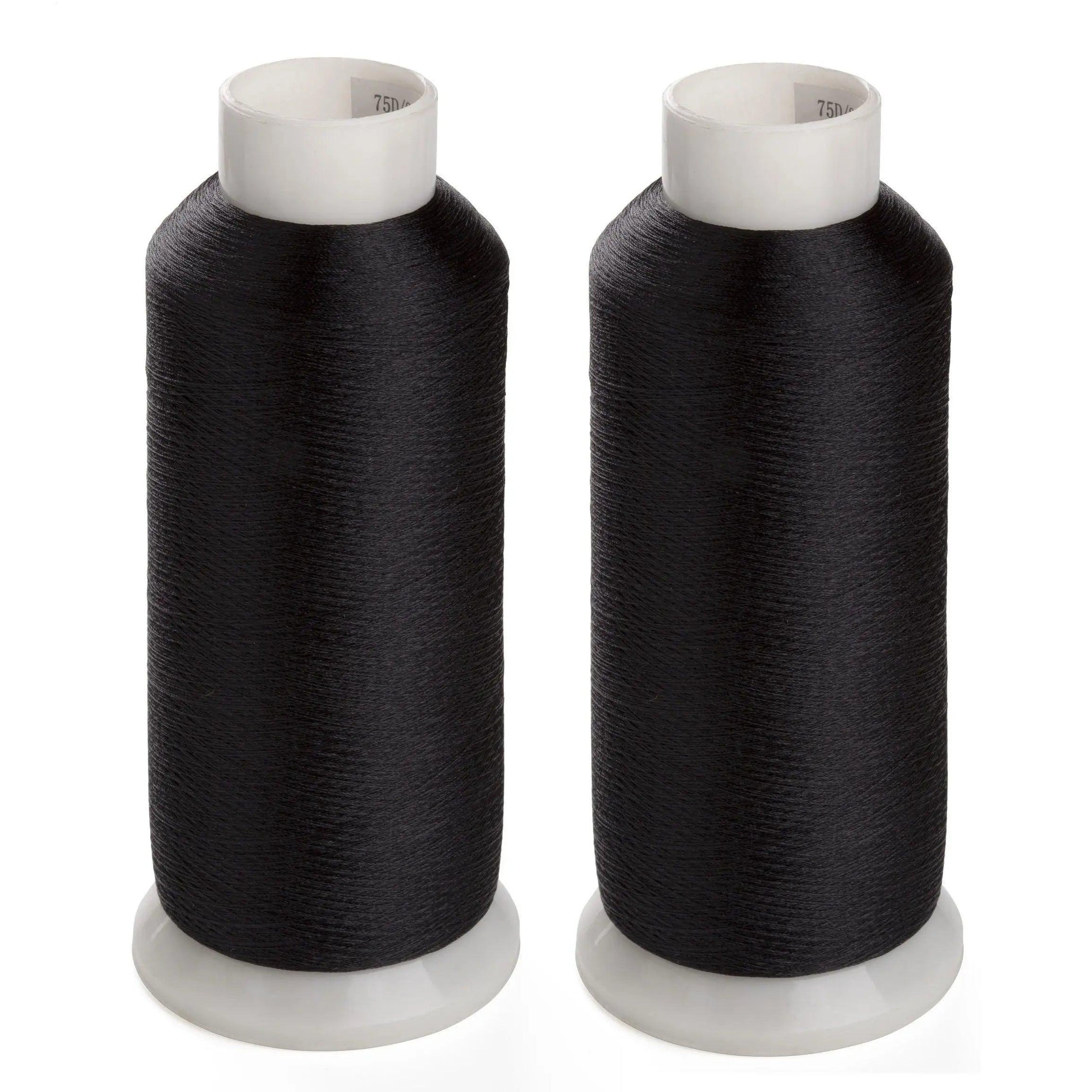 Simthread 2 White & Black 5000M Spools 60wt Bobbin Fill Thread ...