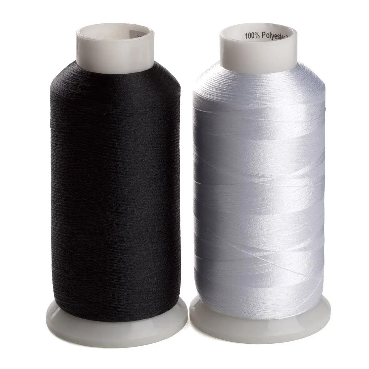 Simthread 2 White & Black 5000M Spools 60wt Bobbin Fill Thread ...